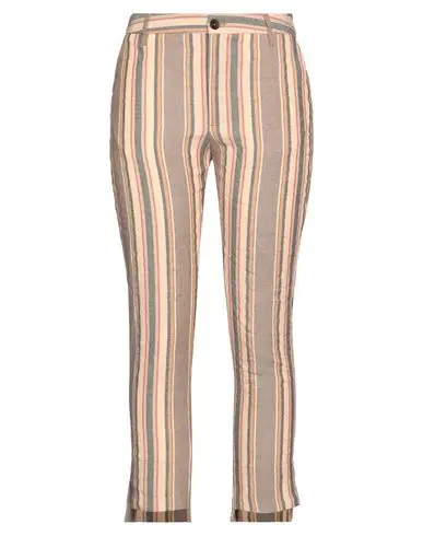 NOSTRASANTISSIMA Striped Straight Leg Pants - Sand