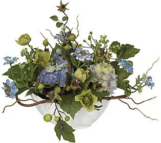 NEARLY NATURAL Hydrangea Centerpiece Flower Arrangment Near Ly Natural - One-color