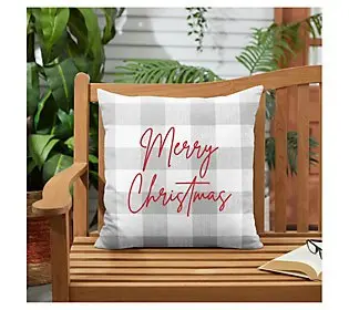 SORRA HOME Merry Christmas 18 Embroidered Pillow