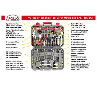APOLLO 95 Piece Mechanics Tool Kit Dt1242
