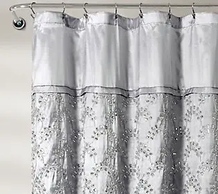LUSH DECOR Maria Shower Curtain Gray/silver Single 72x72 B - One-color