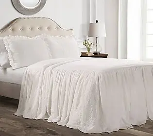 LUSH DECOR Ruffle Skirt Bedspread 3pc Set Queen Lush De Or - One-color