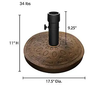 PURE GARDEN 34-lb Decorative Round Patio Umbrel La Base