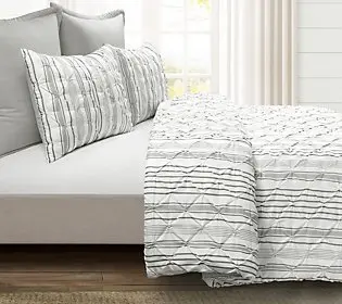 LUSH DECOR Ravello Pintuck Stripe Comforter 5-p Iece Set King - One-color