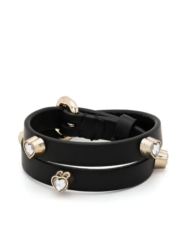Red Valentino Buckle-fastening Leather Bracelet - Black