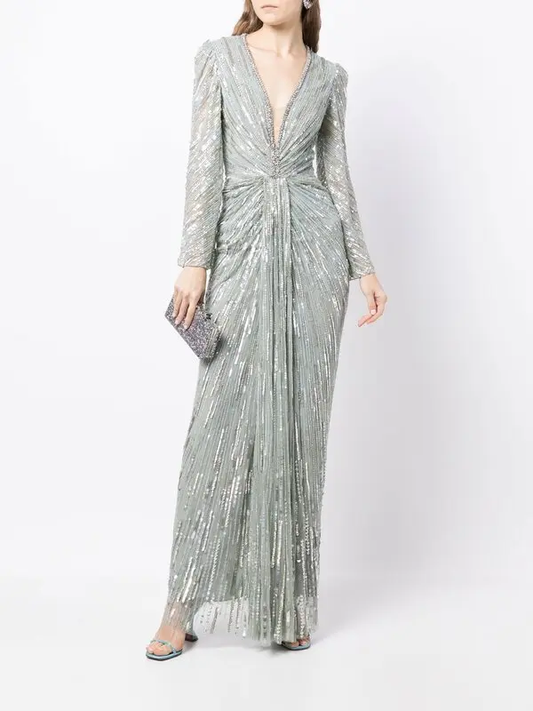 Jenny Packham Darcy Sequin-embellished Gown - Green