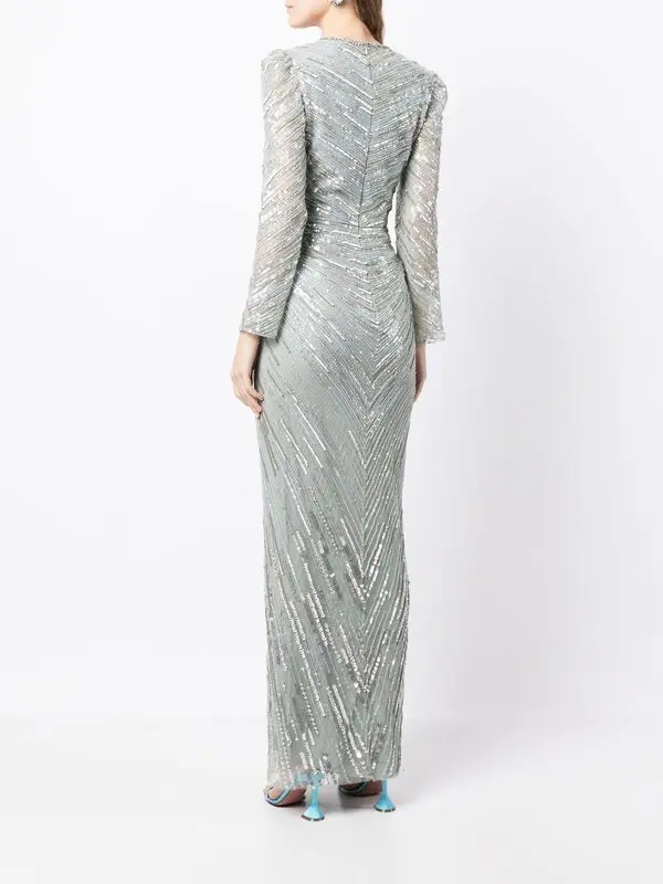 Jenny Packham Darcy Sequin-embellished Gown - Green