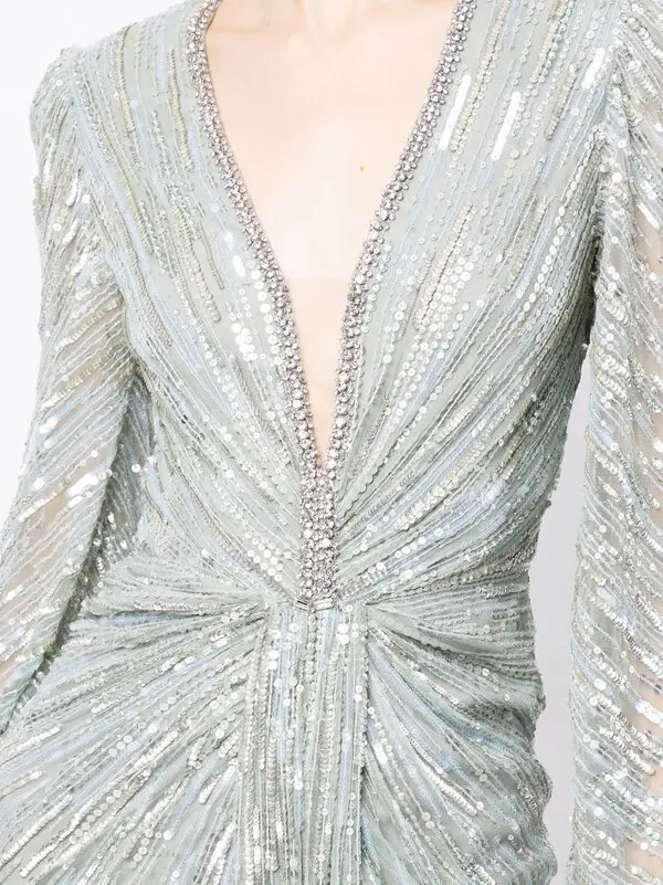 Jenny Packham Darcy Sequin-embellished Gown - Green