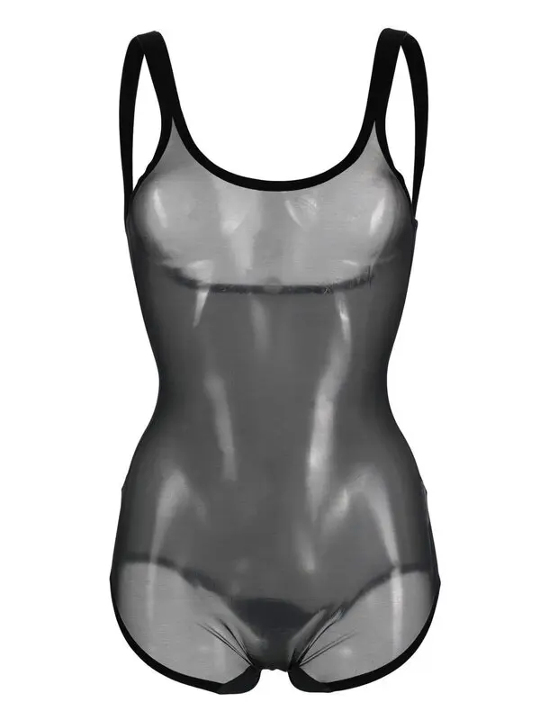 Wolford Tulle Mesh Shape Wear Bodysuit - Black