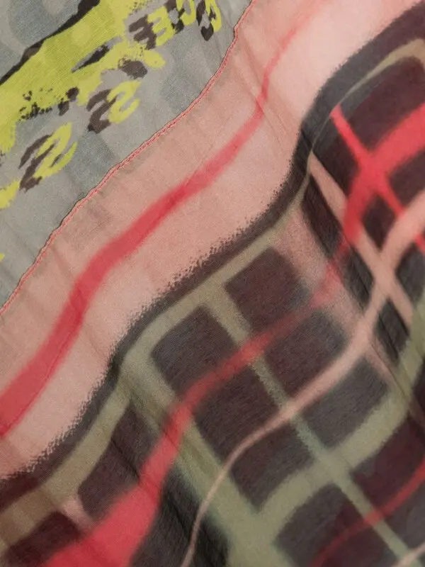DIESEL® Semi-sheer Abstract-print Logo Scarf