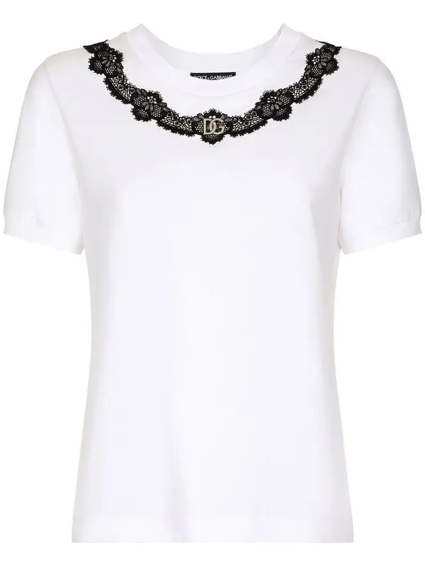 Dolce & Gabbana Lace-trim T-shirt