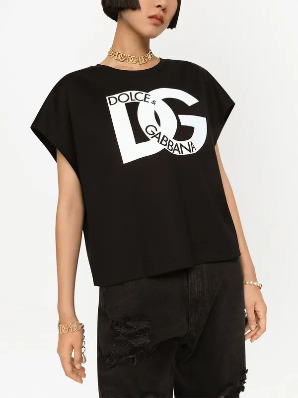 Dolce & Gabbana Logo-Print T-Shirt In Black | Editorialist