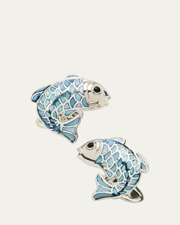 JAN LESLIE Koi Fish Mother-of-pearl Cufflinks - One-color