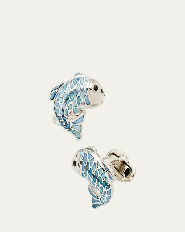 JAN LESLIE Koi Fish Mother-of-pearl Cufflinks
