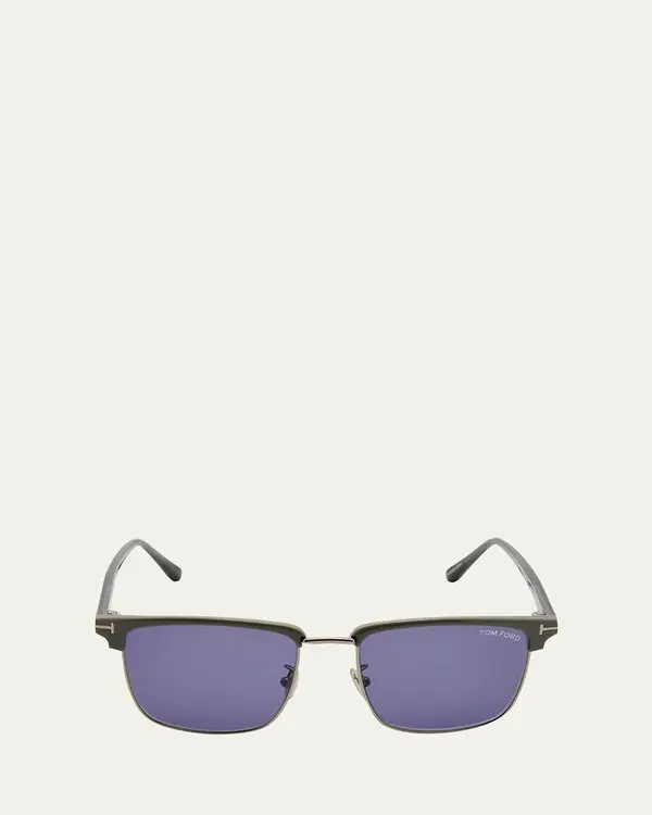 TOM FORD Ft0997-hudson Half-rim Square Sunglasses - Brown