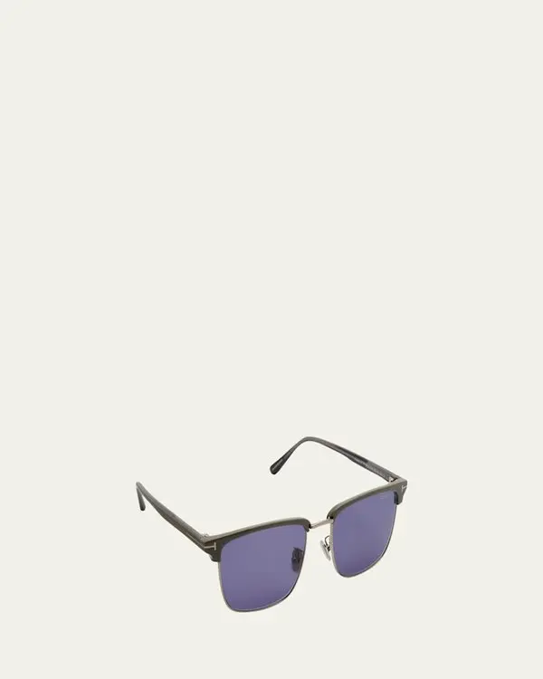 TOM FORD Ft0997-hudson Half-rim Square Sunglasses - Brown