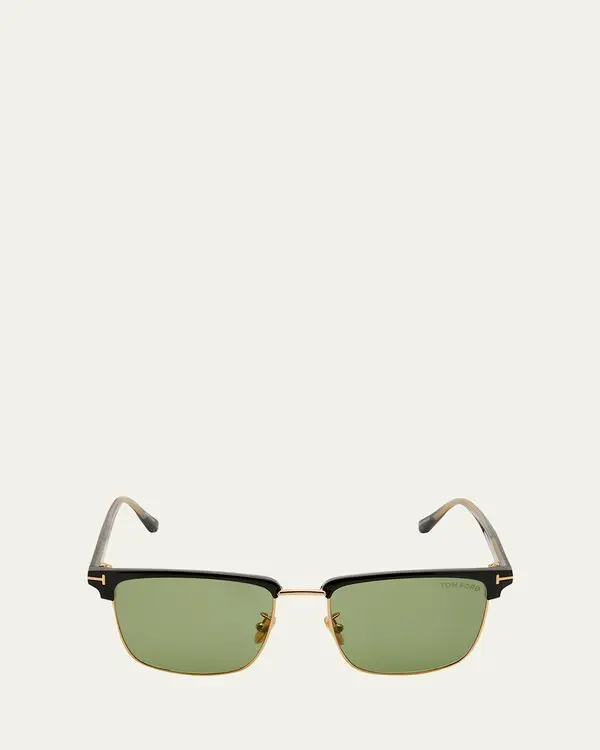 TOM FORD Ft0997-hudson Half-rim Square Sunglasses - Yellow