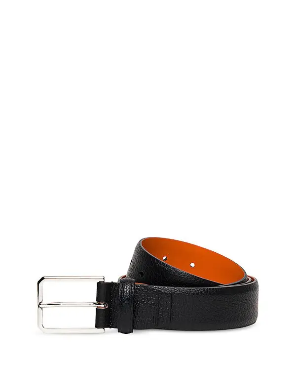 Santoni Leather Belt - Black