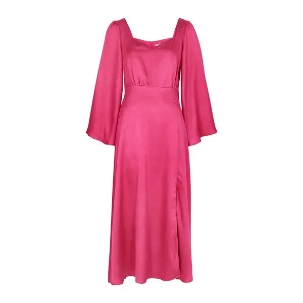 Olivia Rubin Raphaela Hammered Satin Midi Dress