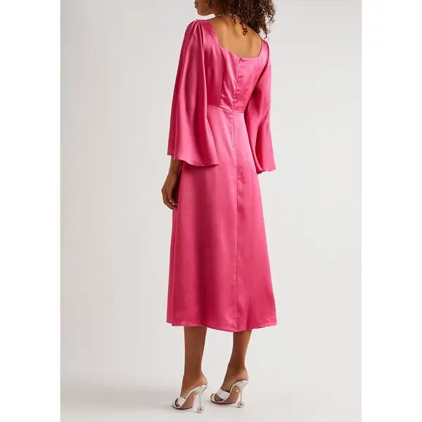 Olivia Rubin Raphaela Hammered Satin Midi Dress