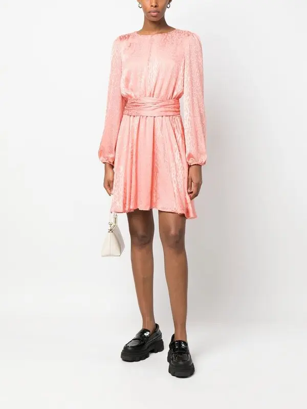 Liu Jo Leopard-Jacquard Satin Dress In Pink - 32% Off | Editorialist