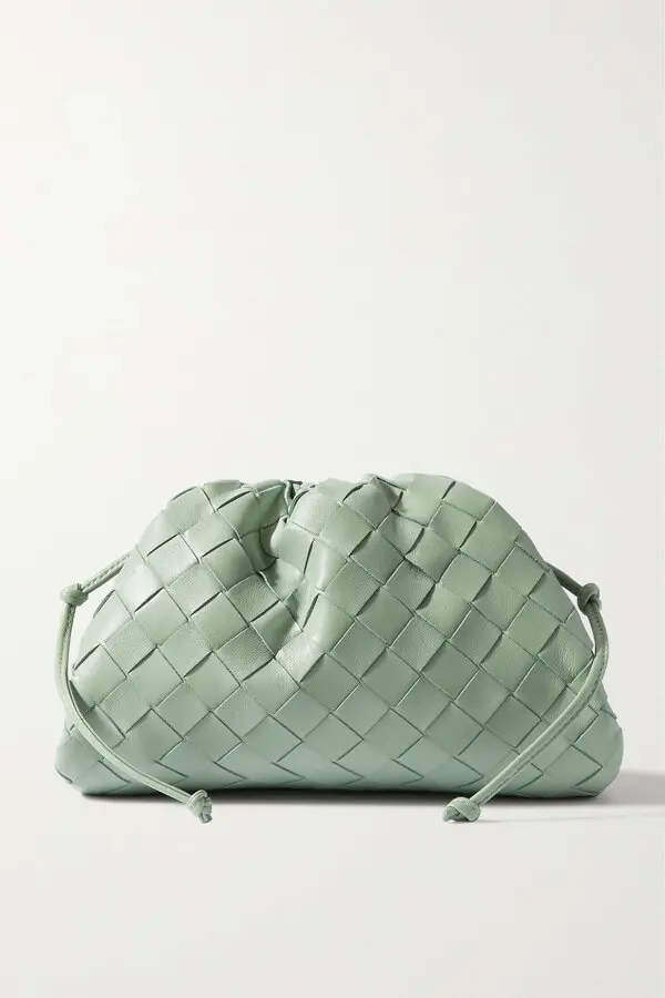 Bottega Veneta The Pouch Mini Intrecciato Leather Clutch
