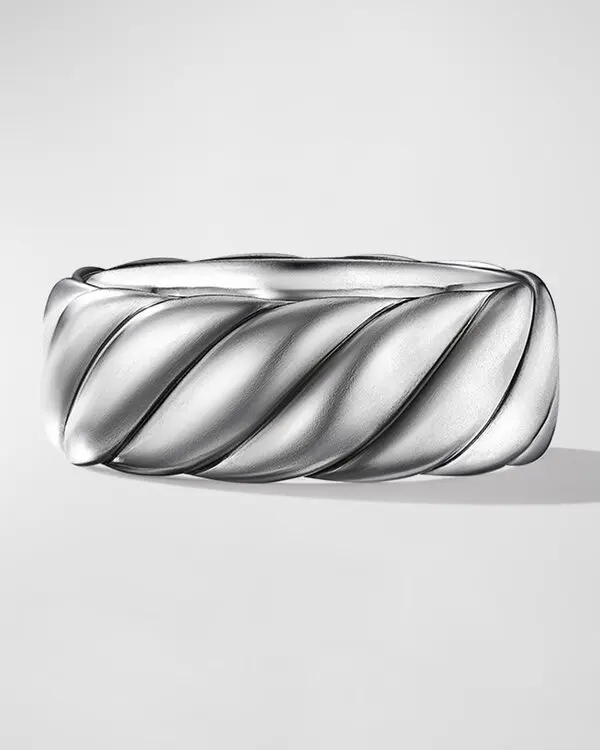 David Yurman Sculpted Cable Contour Band Ring - Silver