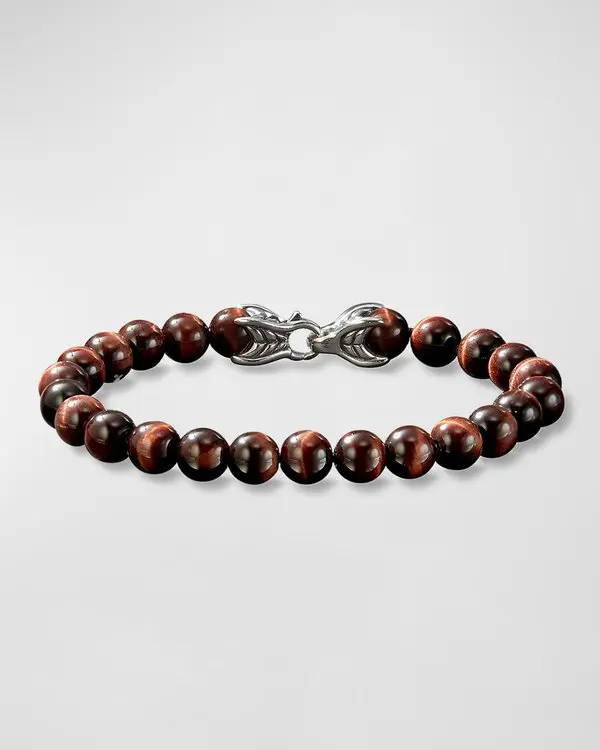 David Yurman 8mm Spiritual Bead Bracelet - Red Tigers Eye