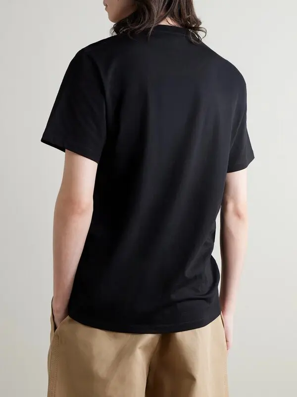 Loewe Logo-embroidered Cotton-jersey T-shirt - Black