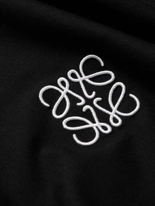 Loewe Logo-embroidered Cotton-jersey T-shirt - Black