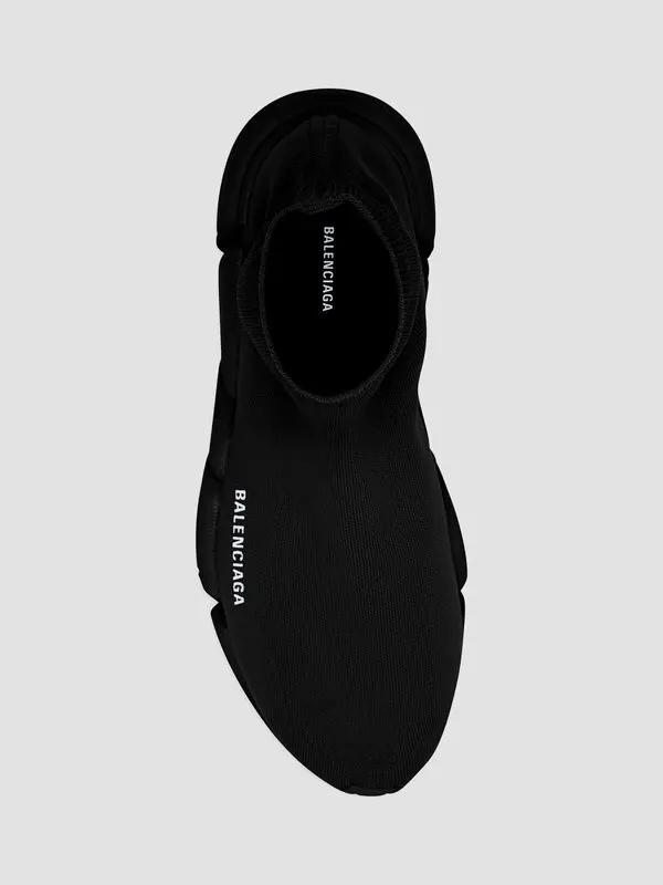 Balenciaga Speed 2.0 Monocolor Recycled Knit Sneakers - Black