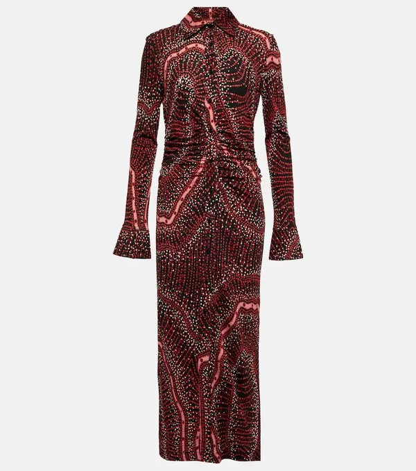 Altuzarra Claudia Printed Shirt Dress - Red