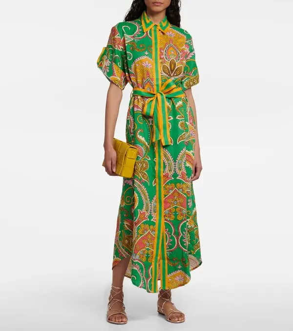 Alemais AlMais Marion Linen Shirt Dress - Green | Editorialist