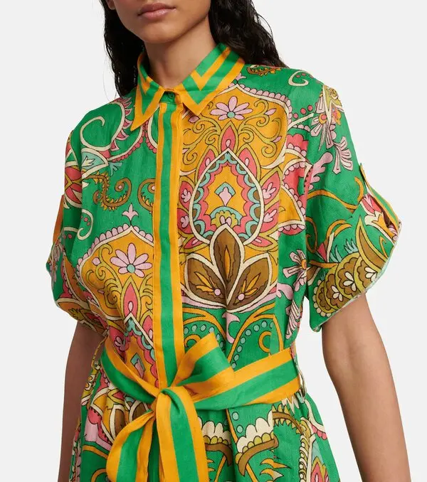green emerald velvet dress DAY DREAM LINEN SHIRTDRESS main image 1