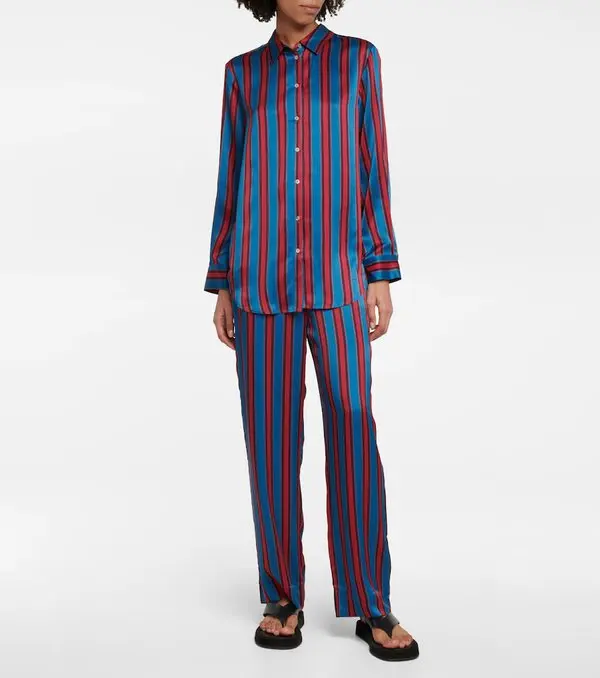 Asceno London Striped Silk Shirt