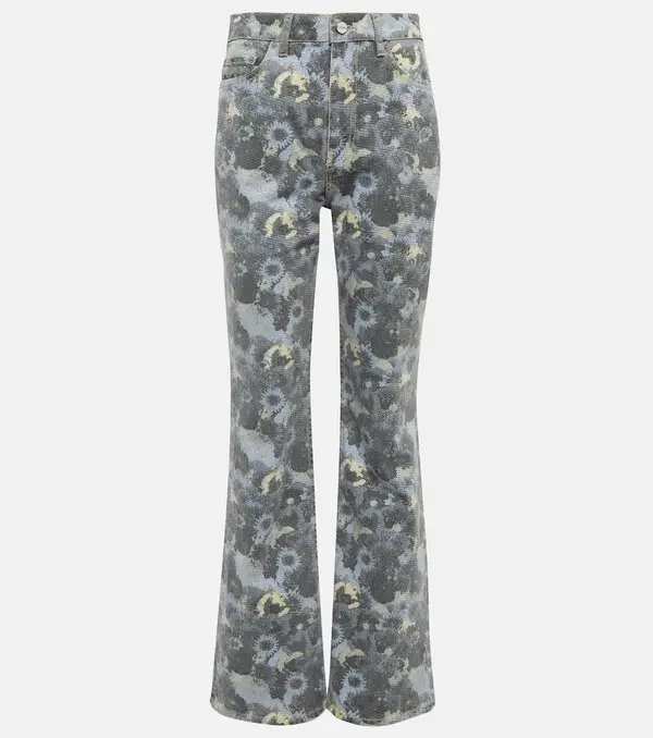 GANNI Printed Flare Jeans