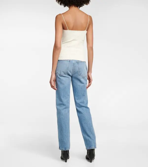 Khaite Ziggy Ribbed Top - White