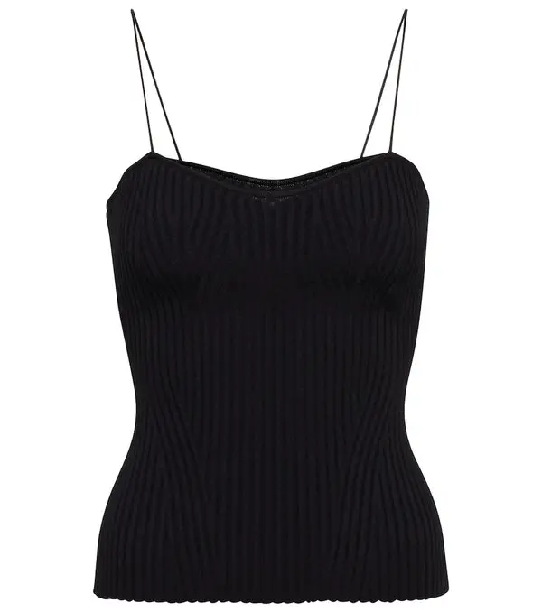 Khaite Ziggy Ribbed Top - Black