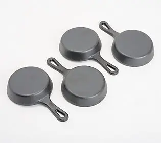 TEMP-TATIONS Winter Whimsy Set Of 4 Cast Iron Cookie Skillets