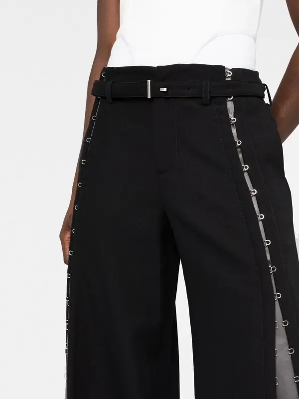 DION LEE Eyelet-detail Wide-leg Trousers