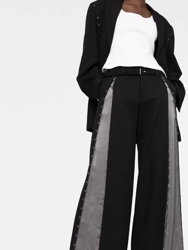 DION LEE Eyelet-detail Wide-leg Trousers