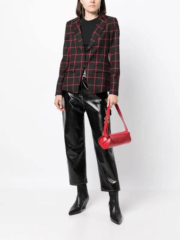 Alice + Olivia Mya Grid-print Blazer - Black