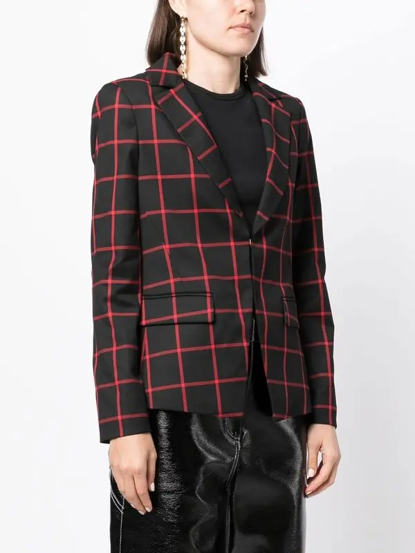 Alice + Olivia Mya Grid-print Blazer - Black