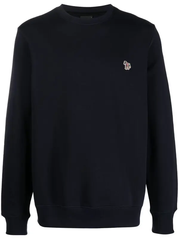 Paul Smith Zebra-patch Organic Cotton Sweatshirt - Blue
