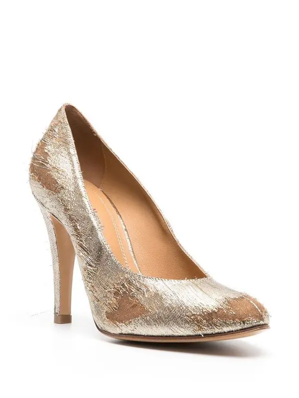 MAISON MARGIELA 100mm Lurex Mary-jane Pumps - Gold