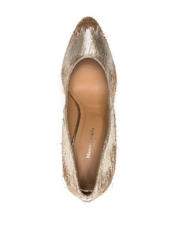 MAISON MARGIELA 100mm Lurex Mary-jane Pumps - Gold