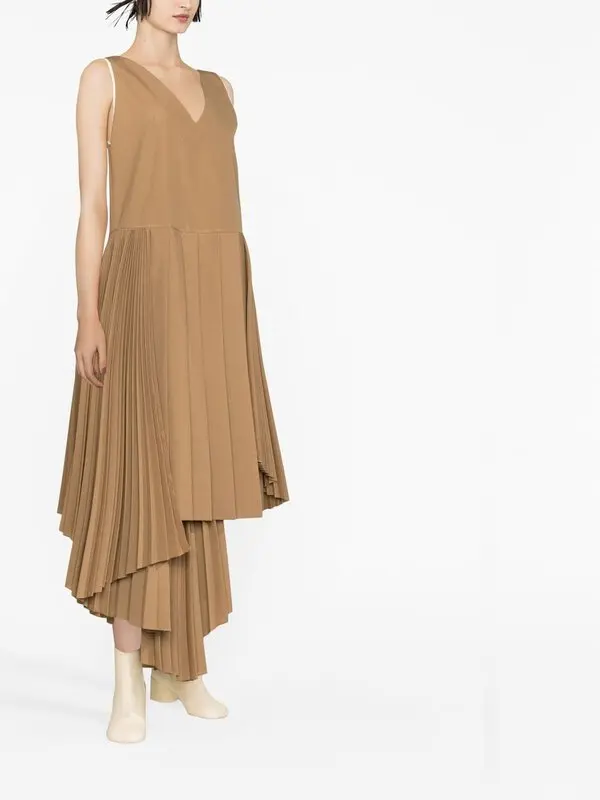 QUIRA Sleeveless Asymmetric-hem Dress