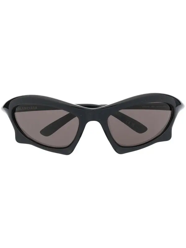 Balenciaga Bat Rectangle Sunglasses - Black