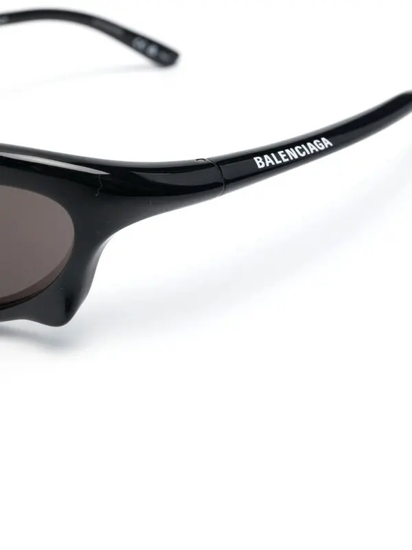 Balenciaga Bat Rectangle Sunglasses - Black