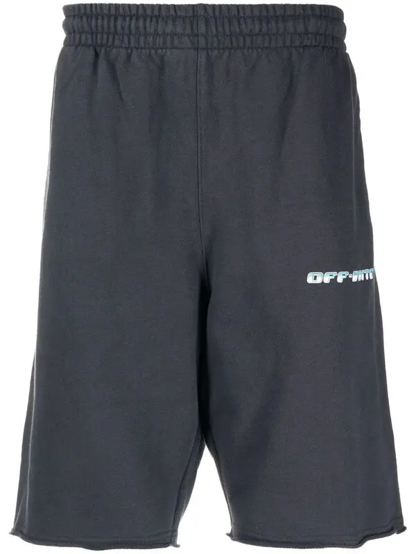 Off-White Arrows Logo-print Shorts - Grey